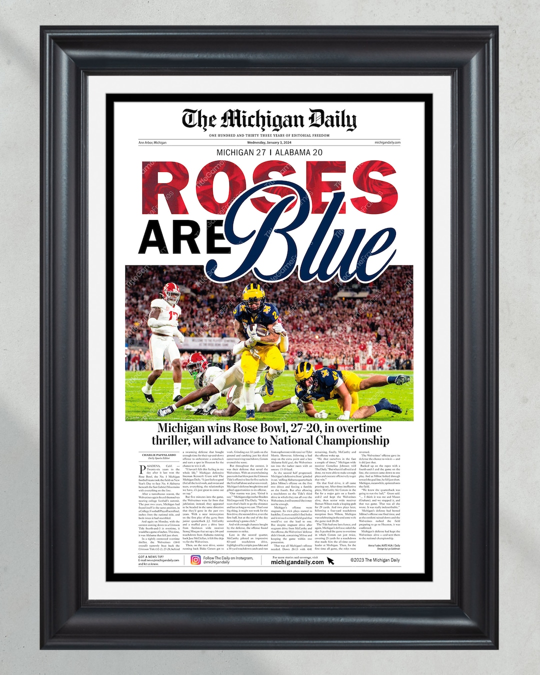 2023 Michigan Wolverines Rose Bowl: 'roses Are Blue' OT Victory Over ...