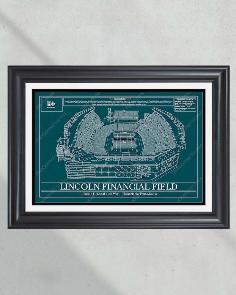 Philadelphia Eagles Lincoln Financial Field Stadium Blueprint Football ...