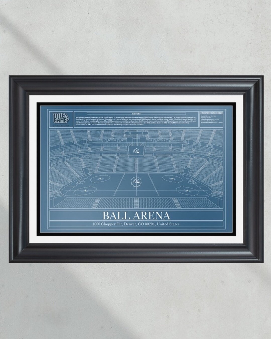 Colorado Avalanche Ball Arena Hockey Stadium Blueprint - Etsy