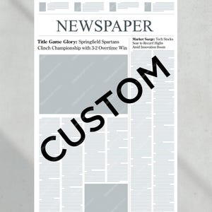 Custom Front Page Newspaper - Personalized News Wall Art - Choose Any ...