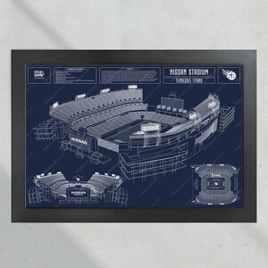 Tennessee Titans Nissan Stadium Blueprint Football Print - Etsy