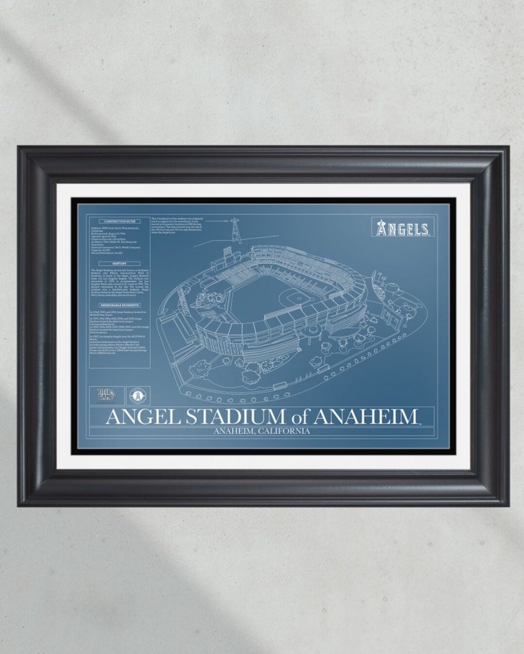 Angel Stadium Anaheim Angels Stadium Ballpark Blueprint - Etsy
