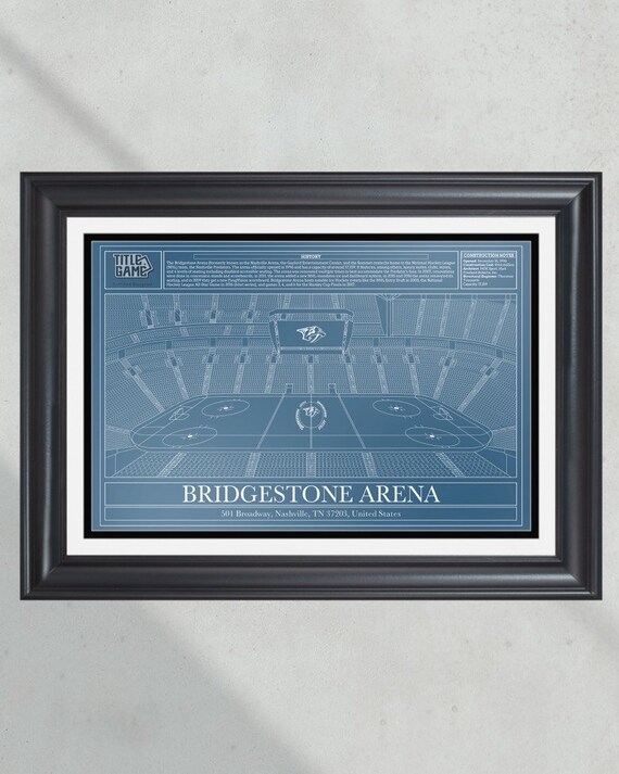 Nashville Predators Bridgestone Arena Hockey Stadium Blueprint - Etsy