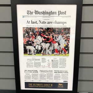 2019 Washington Nationals World Series Champions Washington Post Framed ...