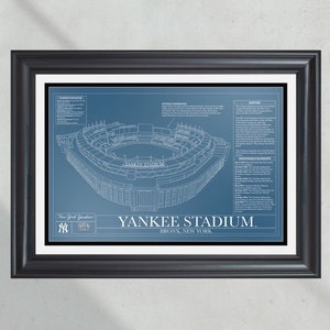 New York Yankees Yankee Stadium Ballpark Blueprint Baseball - Etsy
