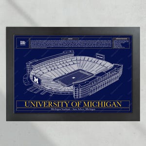 University of Michigan Wolverines Michigan Stadium Blueprint Football ...