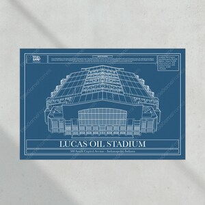 Indianapolis Colts Lucas Oil Stadium Blueprint Football Print - Etsy