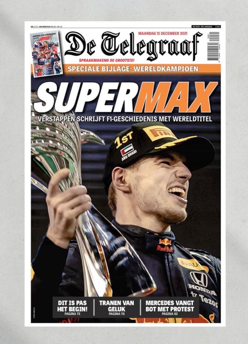2021 Max Verstappen Beats Lewis Hamilton F1 World Champion Abu Dhabi ...
