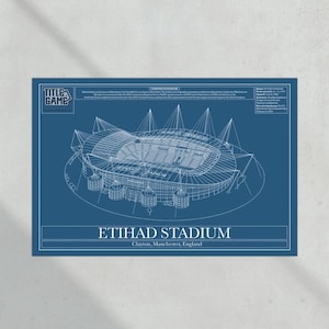 Manchester City FC Etihad Stadium Soccer Stadium Blueprint - Etsy