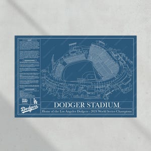 Dodger Stadium Los Angeles Dodgers Stadium Ballpark Blueprint Baseball ...