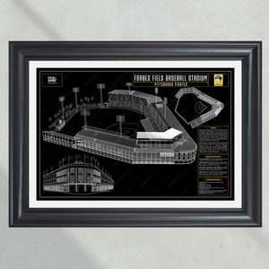 Forbes Field Blueprint: Vintage Pittsburgh Pirates Stadium Ballpark ...