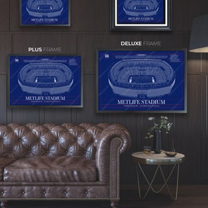 New York Giants Metlife Stadium Blueprint Football Print - Etsy