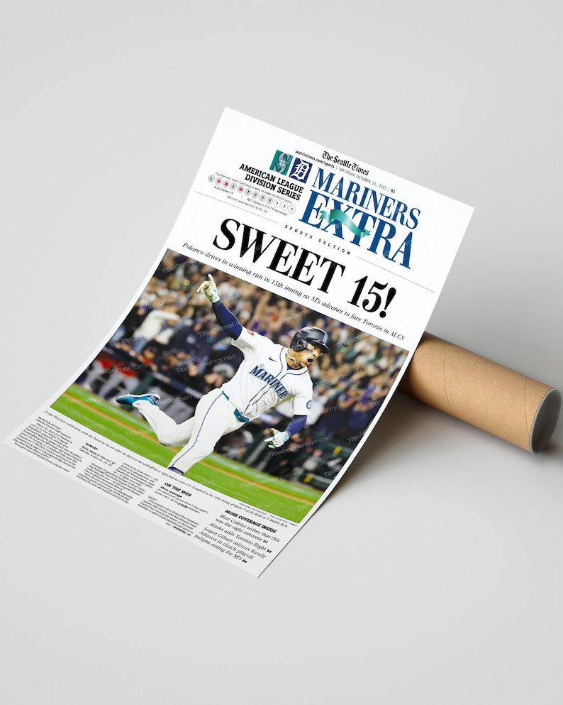 2025 Seattle Mariners ALDS Game 5 Walk-off Win “sweet 15” | Framed ...