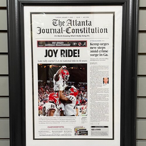 1980 Georgia Bulldogs National Champions Framed Front Page | Etsy