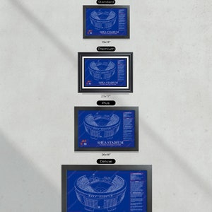 New York Mets Shea Stadium Stadium Ballpark Blueprint Baseball Wall Art ...