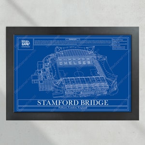 Chelsea FC Stamford Bridge Soccer Stadium Blueprint - Etsy
