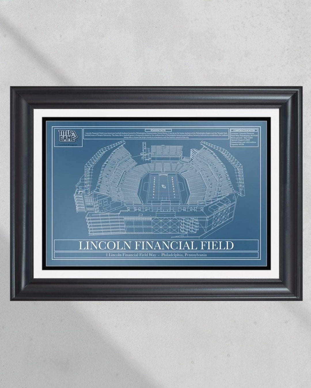 Philadelphia Eagles Lincoln Financial Field Stadium Blueprint - Etsy