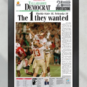 1993 Florida State Seminoles NCAA College Football National Champions ...