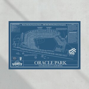 San Francisco Giants Oracle Park Stadium Ballpark Blueprint Baseball ...