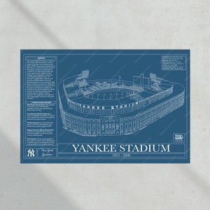 New York Yankees Original Yankee Stadium 1923-2008 Blueprint - Classic ...