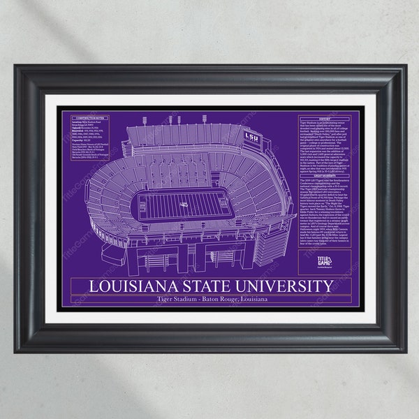 Tiger Stadium Lsu Blueprint - Etsy