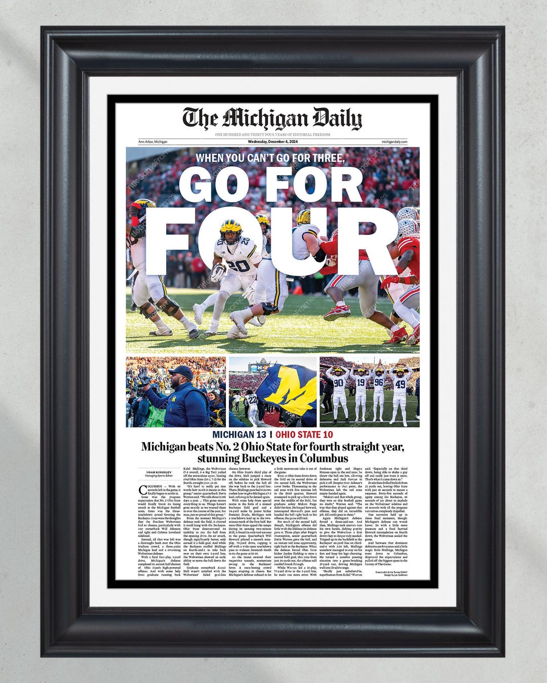 2024 Michigan Wolverines Upsets Ohio State “go for Four” Michigan Daily ...