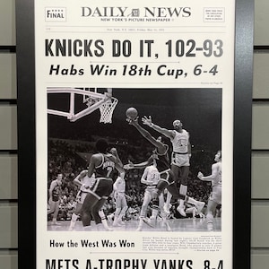 1973 New York Knicks NBA Champion Framed Front Page Newspaper Print - Etsy