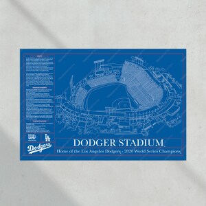 Dodger Stadium Los Angeles Dodgers Stadium Ballpark Blueprint Baseball ...