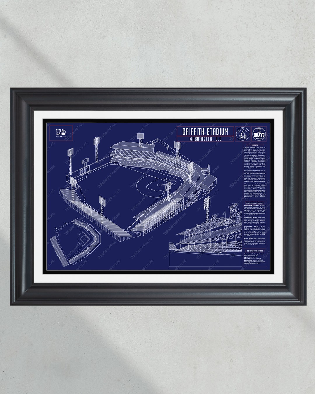 Washington Senators Griffith Stadium: Classic Ballpark Blueprint ...