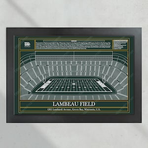 Green Bay Packers Lambeau Field Stadium Blueprint Football Print - Etsy