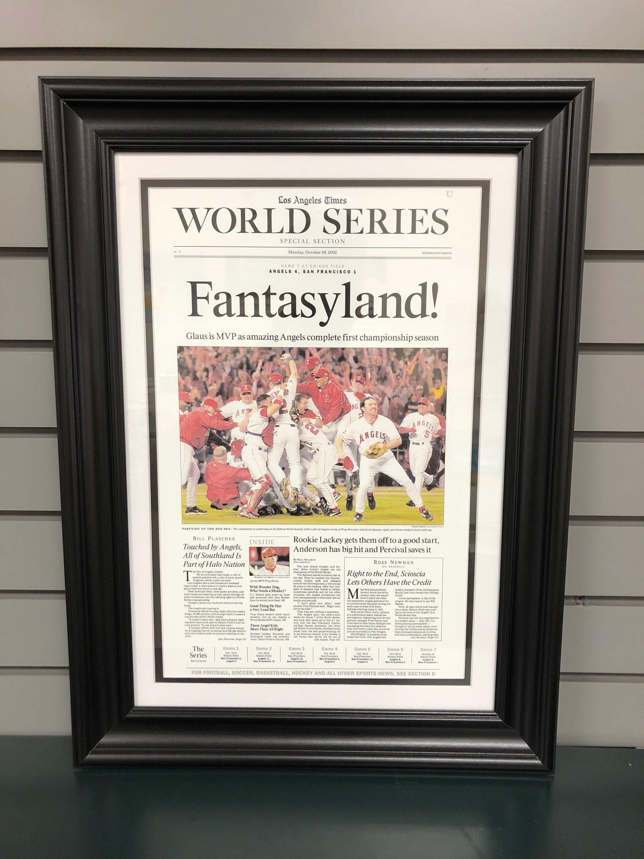 2002 Anaheim Angels World Series Champion Framed Newspaper - Etsy