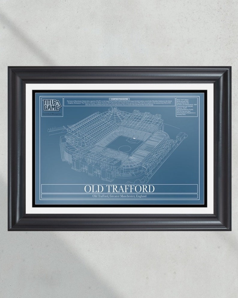 Manchester United FC Old Trafford Stadium Soccer Stadium Blueprint - Etsy