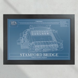 Chelsea FC Stamford Bridge Soccer Stadium Blueprint - Etsy