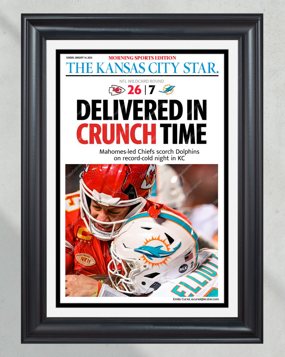 2024 Kansas City Chiefs delivered in Crunch Time AFC Champions Framed ...