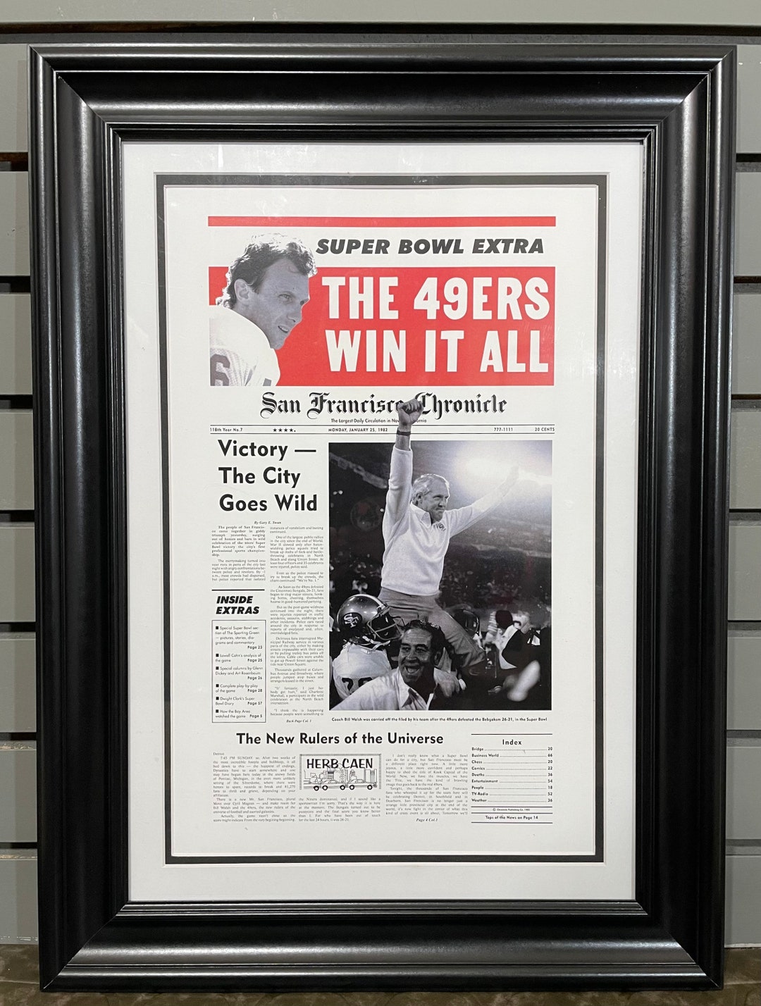 1982 San Francisco 49ers Super Bowl Champions Framed Front Page ...