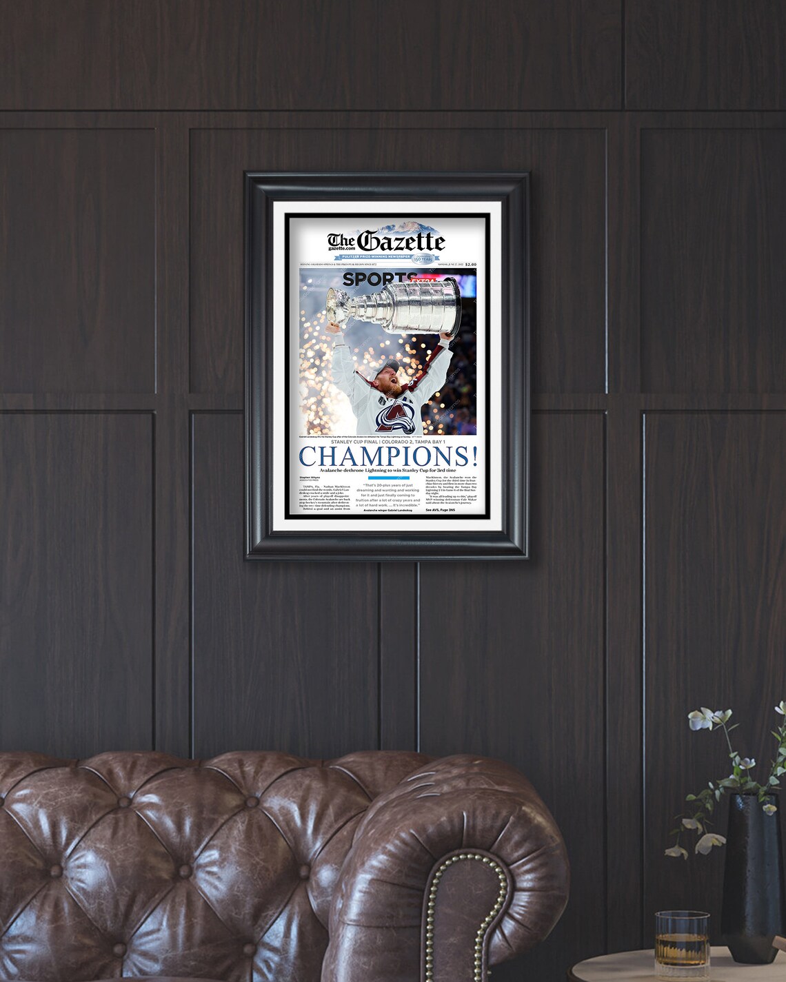 2022 Colorado Avalanche Stanley Cup 'champions' Framed Front Page ...