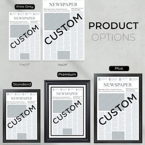 Custom Front Page Newspaper - Personalized News Wall Art - Choose Any ...