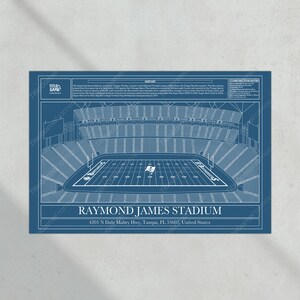 Tampa Bay Buccaneers Raymond James Field Stadium Blueprint Football ...