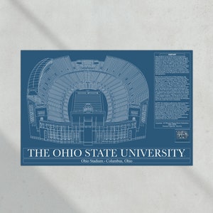 Ohio State University Buckeye Football Stadium Blueprint - Etsy