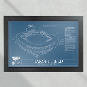 Minnesota Twins Target Field Stadium Ballpark Blueprint Baseball Wall ...