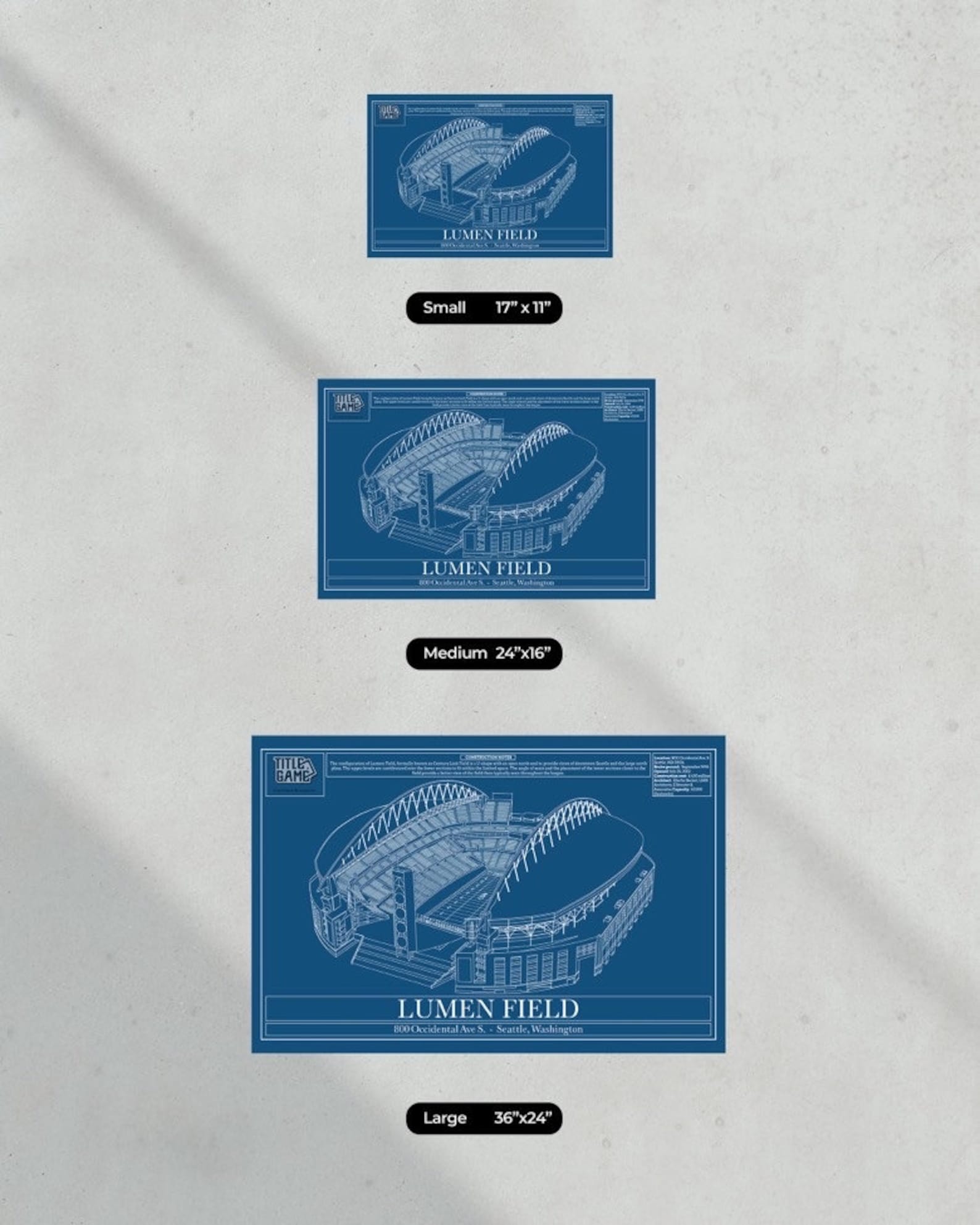 Seattle Seahawks Lumen Field Stadium Blueprint Football Print - Etsy