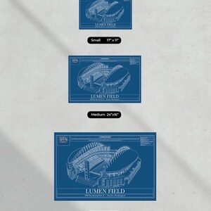 Seattle Seahawks Lumen Field Stadium Blueprint Football Print - Etsy