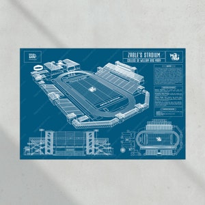 Zable Stadium William & Mary Football Stadium Blueprint - Etsy
