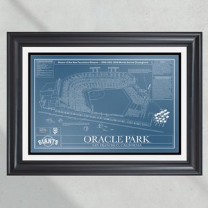 San Francisco Giants Oracle Park Stadium Ballpark Blueprint Baseball ...