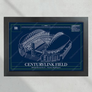 Seattle Seahawks Lumen Field Stadium Blueprint Football Print - Etsy