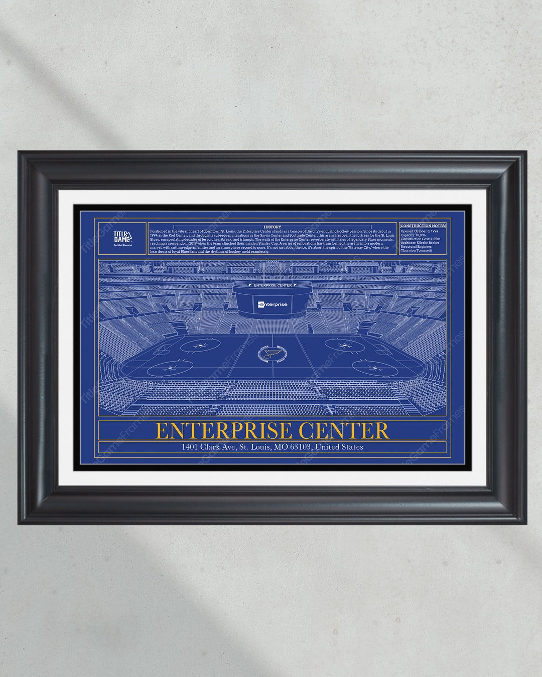 St Louis Blues Enterprise Center Hockey Stadium Blueprint - Etsy