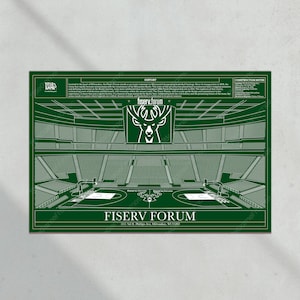 Milwaukee Bucks Fiserv Forum Arena NBA Basketball Stadium Blueprint - Etsy