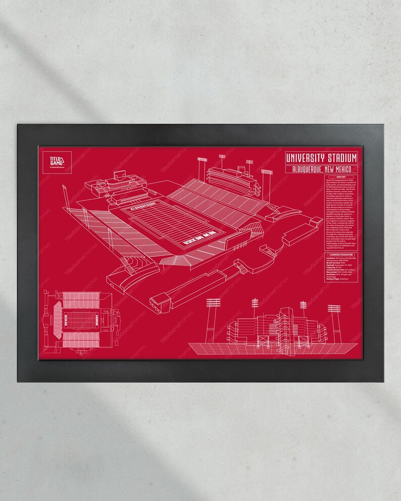 New Mexico Lobos University Stadium Stadium Blueprint Print - Etsy