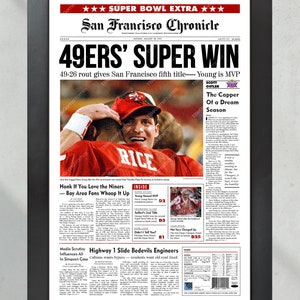 1995 San Francisco 49ers Super Bowl Champions Framed Front Page ...
