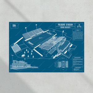 Furman University Paladin Stadium Football Blueprint - Etsy